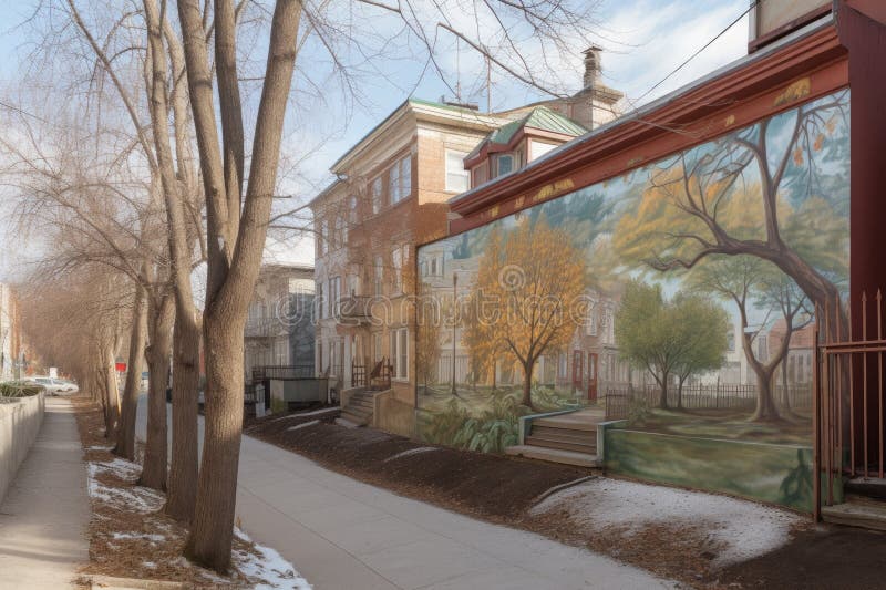 Murals Depicting Different Scenes of the City in Different Seasons ...