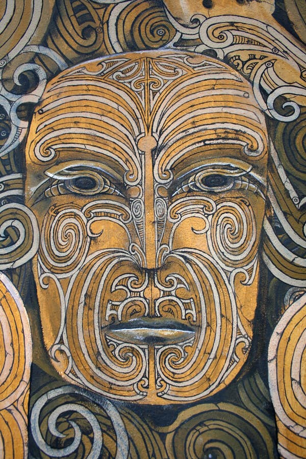 Murals with a Stylized Maori Face Editorial Stock Image - Image of eyes ...