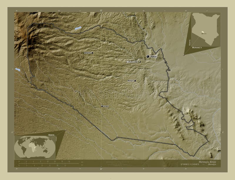 Murang a, Kenya. Wiki. Labelled Points of Cities Stock Photo - Image of ...