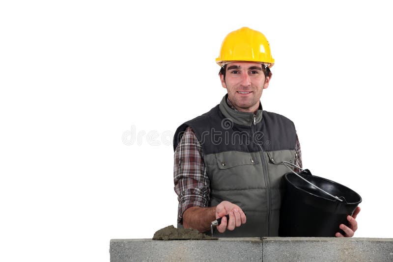 Muratore Che Costruisce Una Parete Immagine. Immagine: 5491671