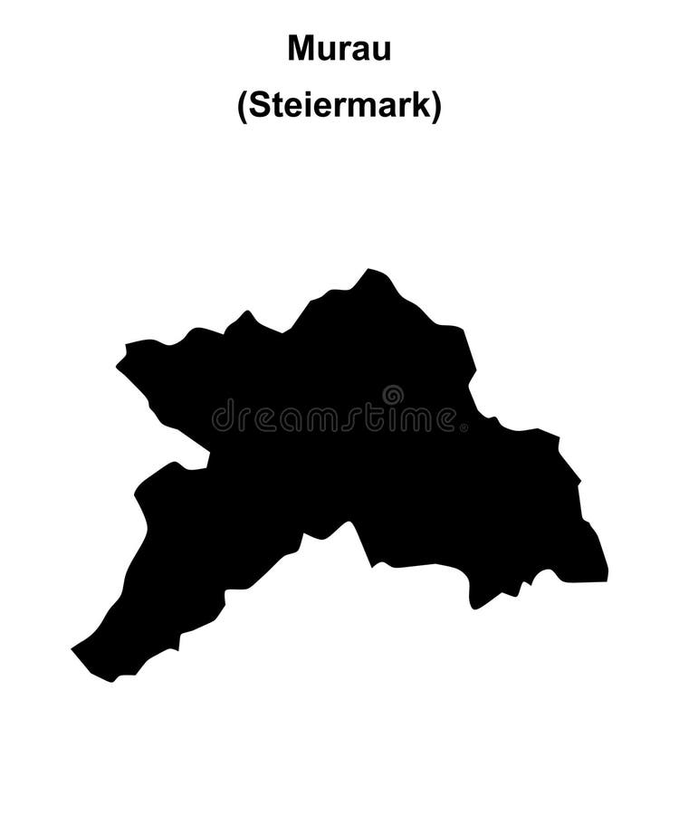 Murau outline map stock illustration. Illustration of outline - 371627894