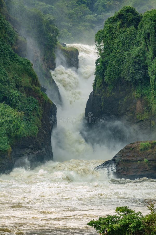 Murchison Falls in Uganda, Vertical View of Main Fall Stock Photo ...