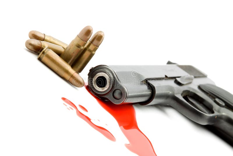 Murder Concept - Gun and Blood Stock Photo - Image of death, pistol ...