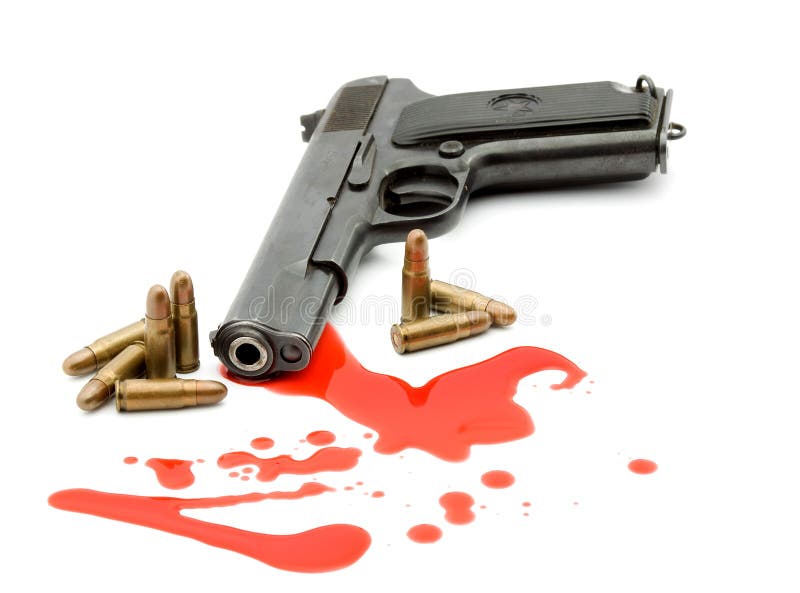 Murder Concept - Gun and Blood Stock Image - Image of kill, death: 6659353
