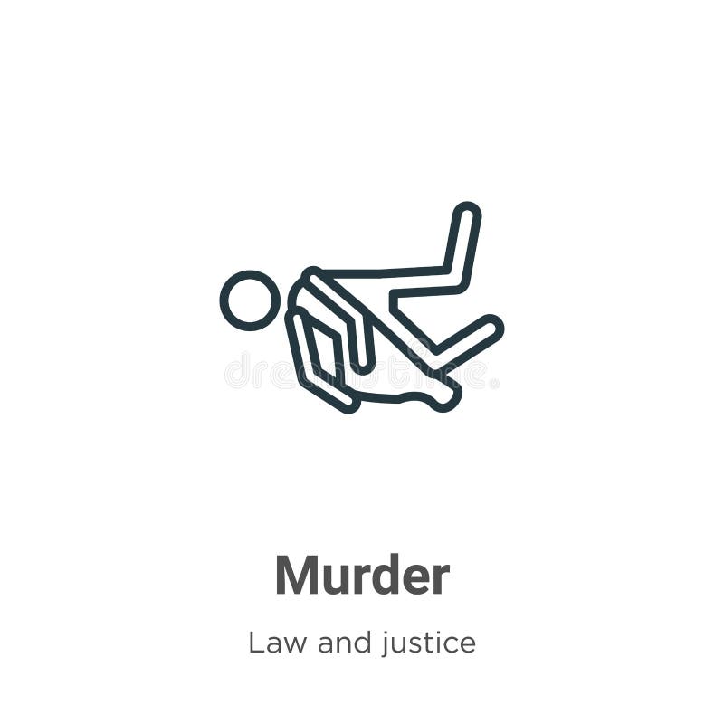 Murder Outline Vector Icon. Thin Line Black Murder Icon, Flat Vector ...