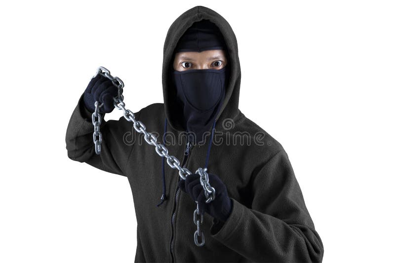 A murderer with chain 1 stock image. Image of cruel, glove - 39283665