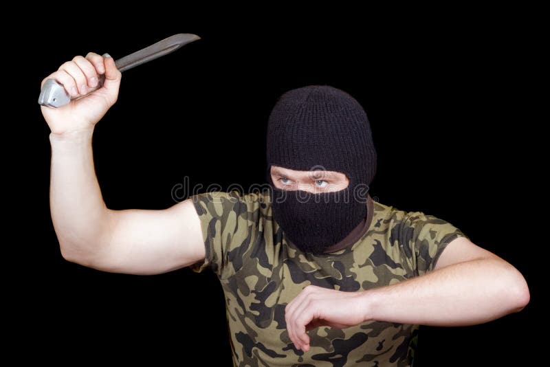 The murderer with a knife stock image. Image of active - 7567713