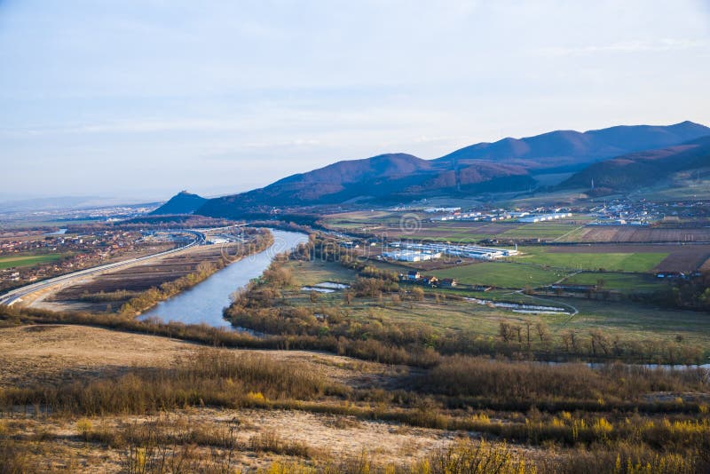 Beautiful Landscape on the Mures River Stock Photo - Image of doves ...