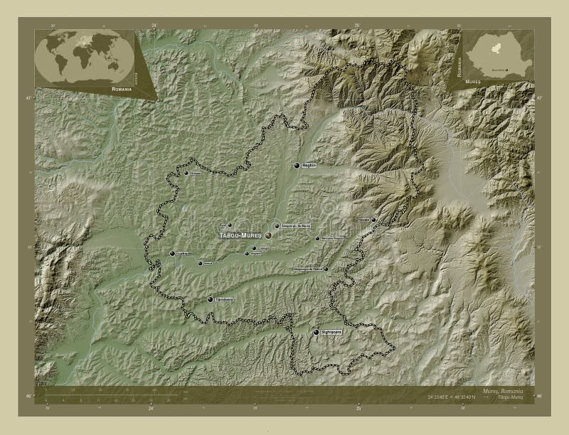 Mures, Romania. Wiki. Labelled Points of Cities Stock Illustration ...