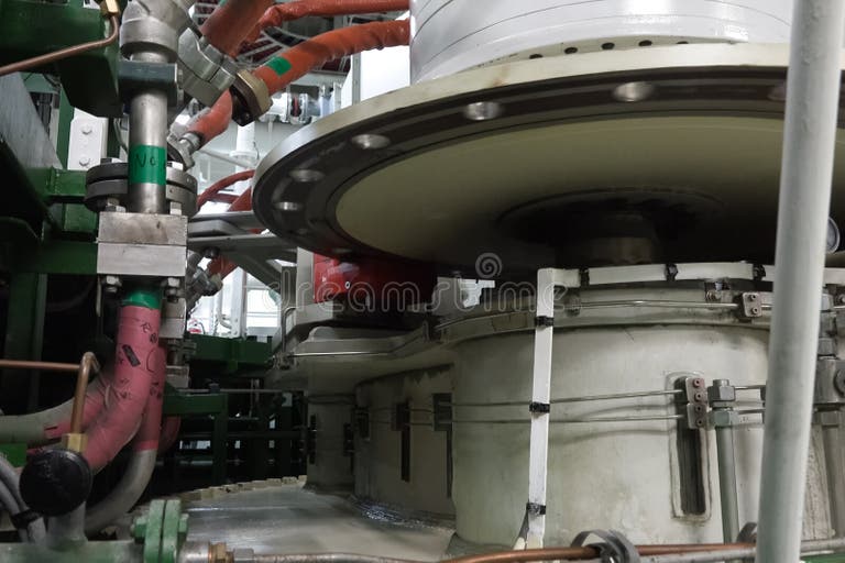 The Engine Compartment of the Ship. Engine and Steering Equipmen Stock ...
