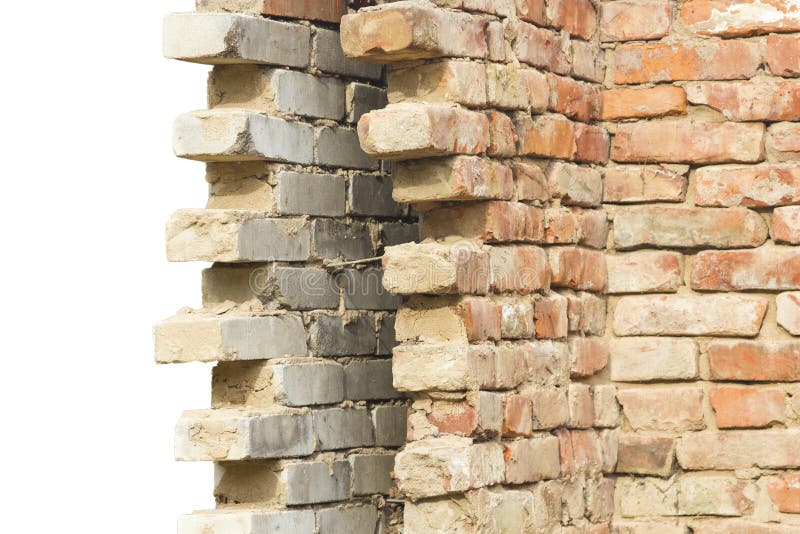 Muro di mattoni rotto immagine stock. Immagine di materiale - 32081955