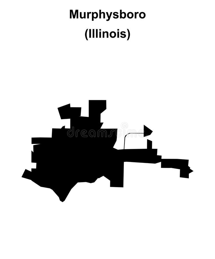 Murphysboro outline map stock vector. Illustration of illinois - 387246467