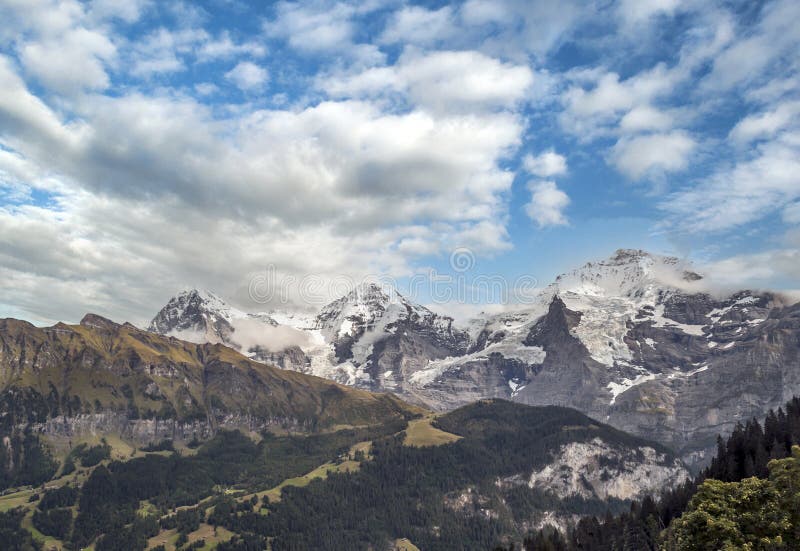 Murren mountains stock image. Image of mountains, jungfrau - 207944423