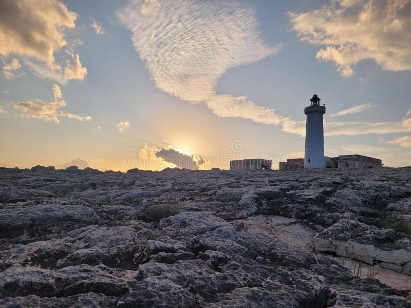 Murro Di Porco Lighthouse, Sicily Stock Image - Image of reflection ...