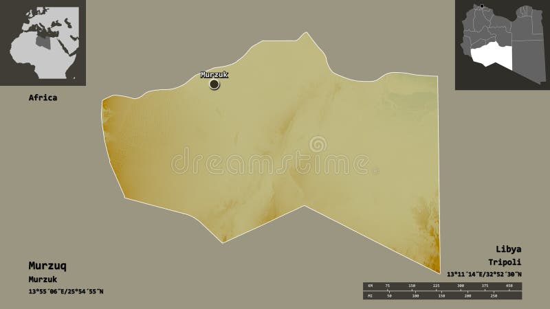 Murzuq, District of Libya, Zoomed. Administrative Stock Illustration ...
