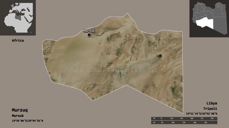 Murzuq, District of Libya,. Previews. Satellite Stock Illustration ...