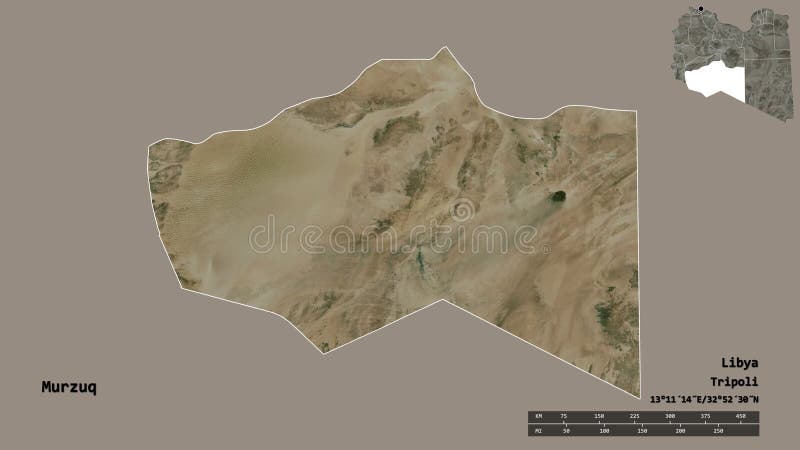 Murzuq, District of Libya, Zoomed. Satellite Stock Illustration ...