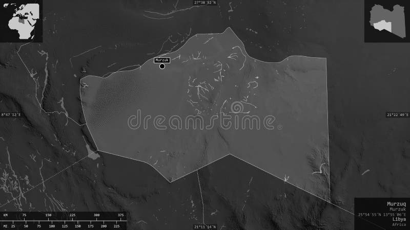 Murzuq, Libya - Composition. Grayscale Stock Illustration ...