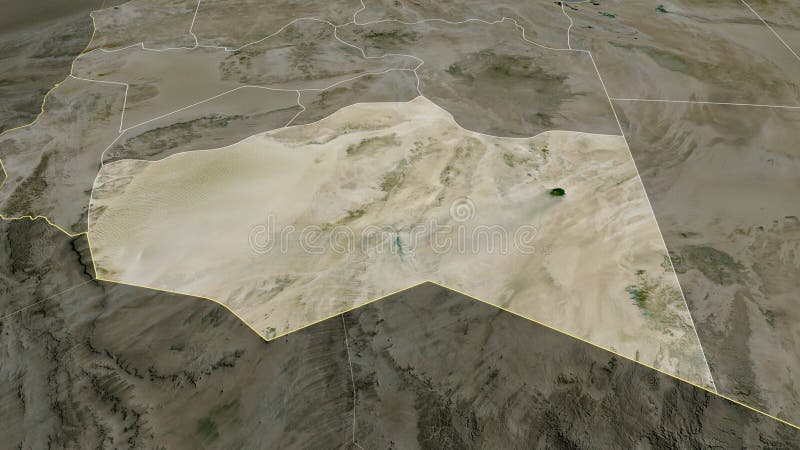 Murzuq, Libya - Highlighted. Satellite Stock Illustration ...