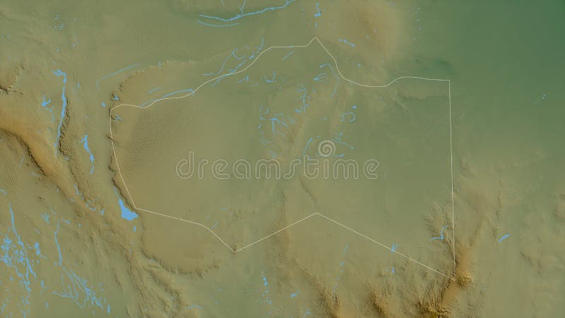 Murzuq, Libya - Outlined. Physical Stock Illustration - Illustration of ...