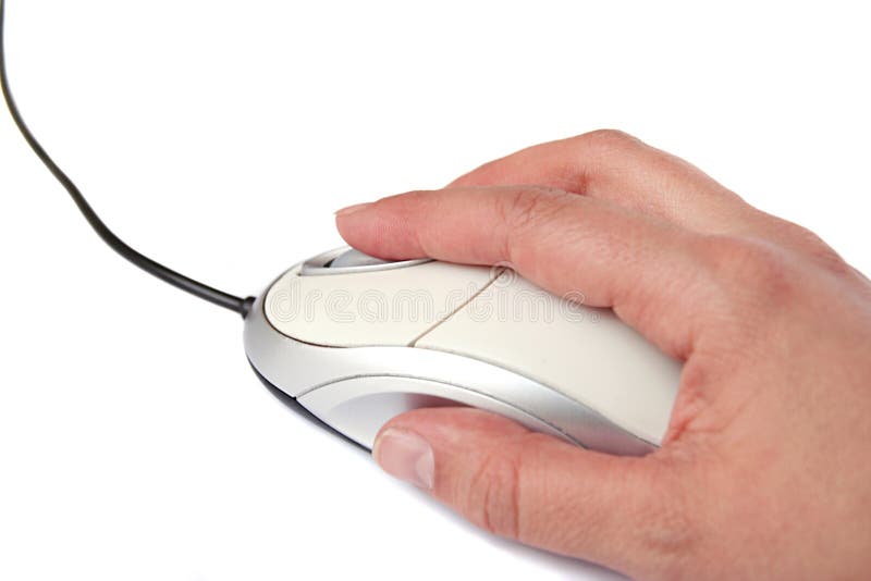 Mus arkivfoto. Bild av isolerat, hand, informationsteknik - 9550050