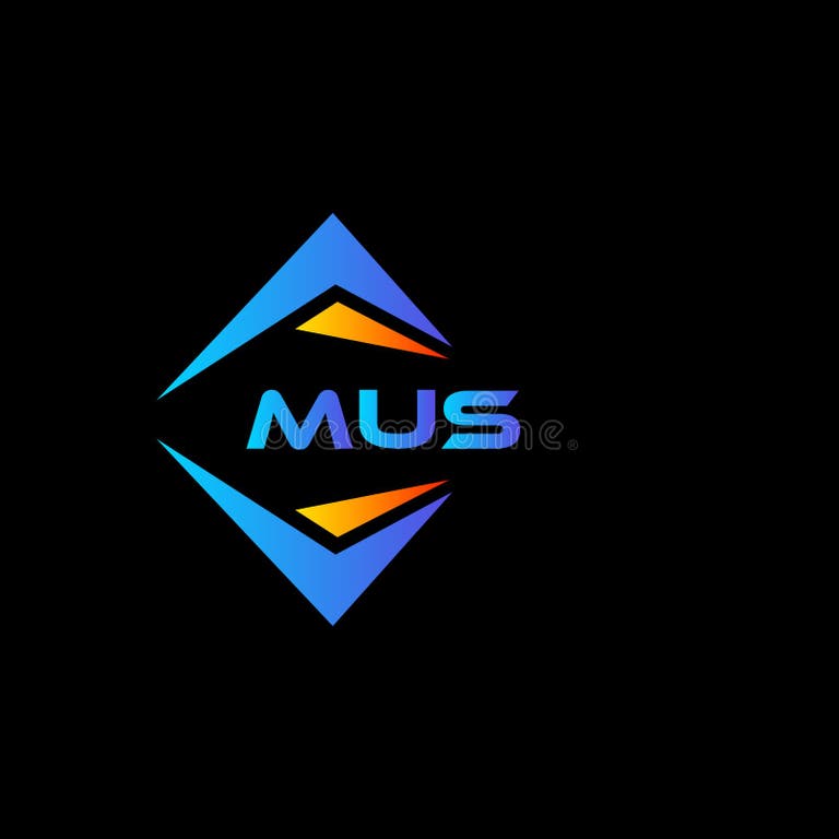 MUS Abstract Technology Logo Design on Black Background. MUS Creative ...