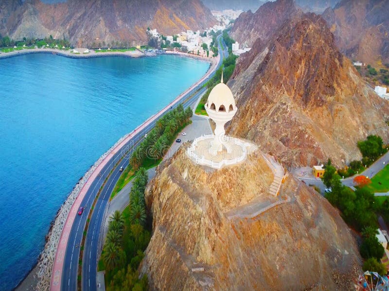 Muscat Cornish Road Bettwen Mountain and See Stock Image - Image of ...