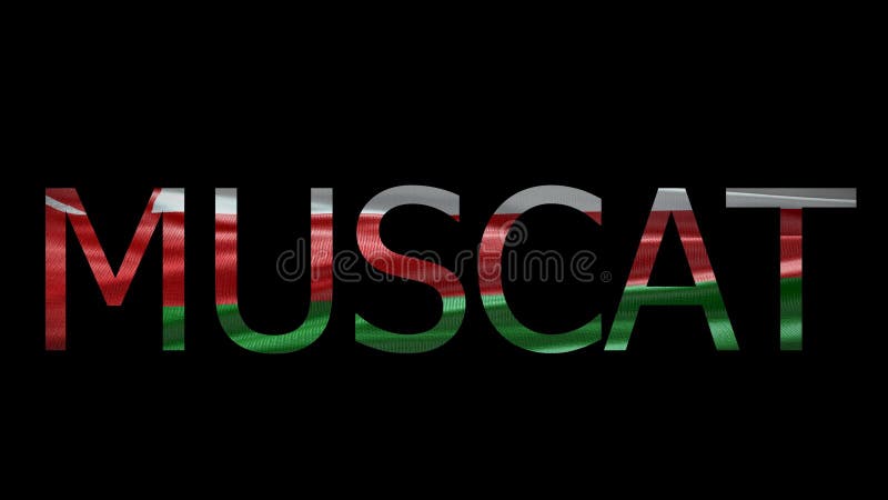 Muscat Name on Transparent Background. Waving Flag Stock Footage ...