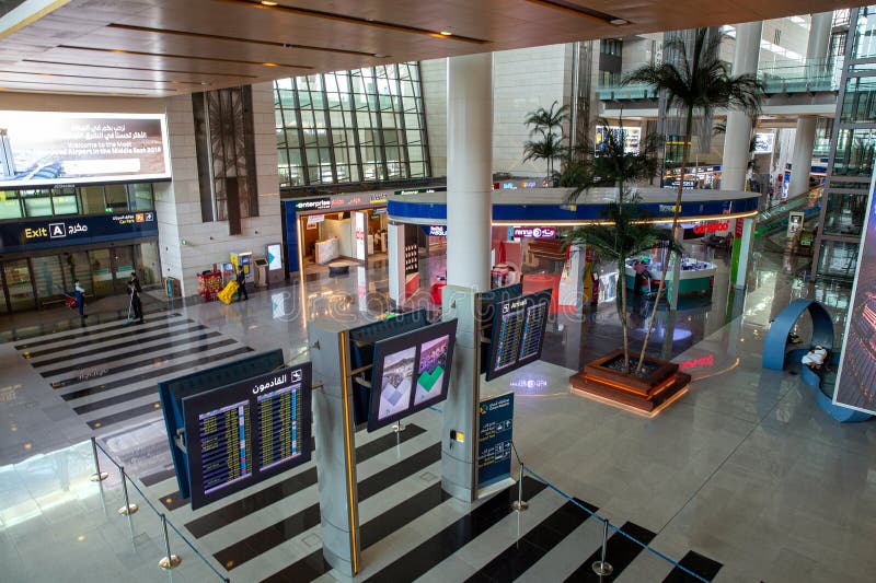 Modern Interior of the Airport Building in Muscat. Sultanate of Oman ...