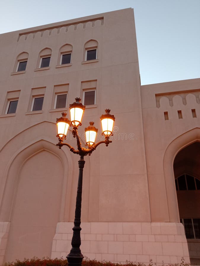 Muscat Town Architecture, Oman Stock Photo - Image of arch, lighting ...