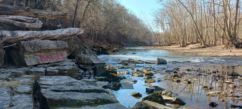 Muscatatuck River Tunnel Side Stock Image - Image of rapid, pond: 339831389