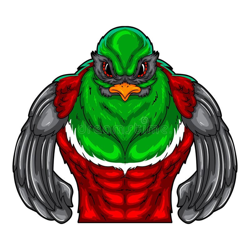 Quetzalcoatl muscle bird stock vector. Illustration of unique - 258283020