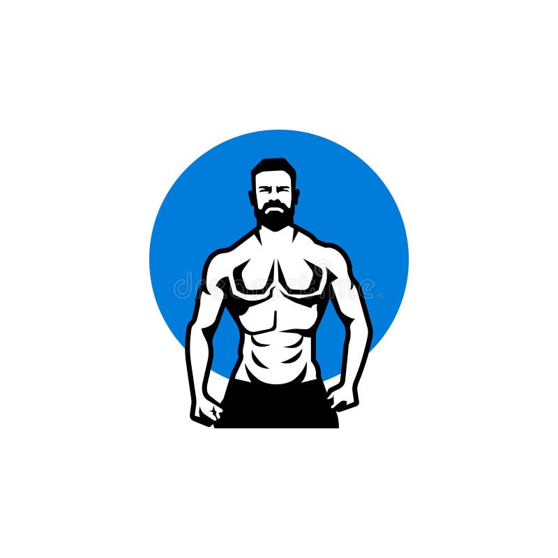 Muscle Bodybuilder Man Logo Design Vector Stock Vector - Illustration ...
