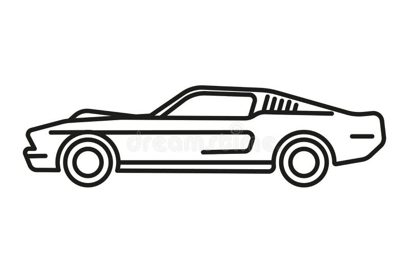 Old Muscle Car Outline Sketch Stock Illustrations – 51 Old Muscle Car ...