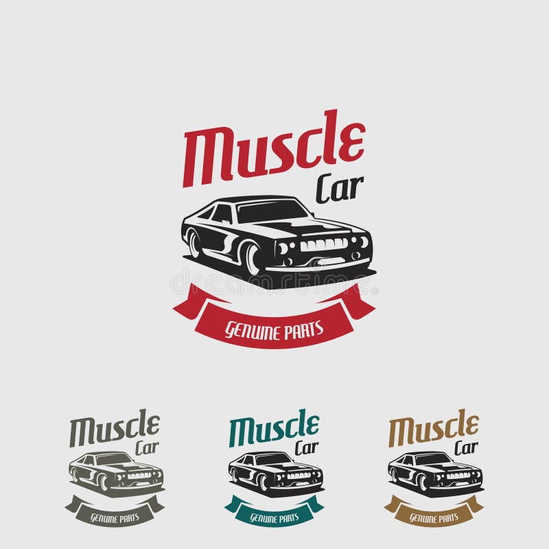 Muscle Car Logo Template in Retro Style. Retro Car Logo Vector Stock ...