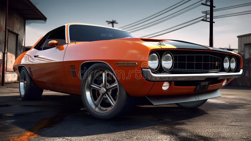 Muscle Car Power Performance Hyper-realistic Generative AI Stock ...