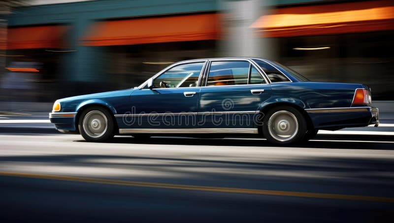 Muscle Car Rides Around the City Stock Illustration - Illustration of ...