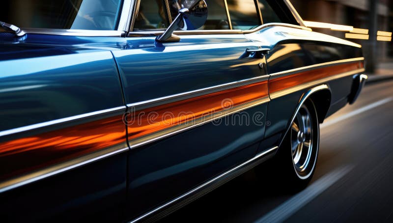 Muscle Car Rides Around the City Stock Illustration - Illustration of ...