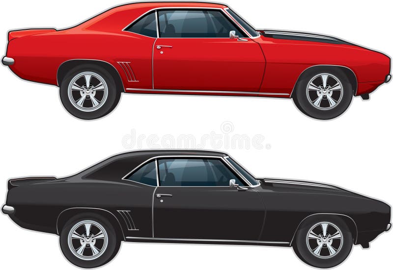 Muscle Car Sideview stock illustration. Illustration of tire - 42401494