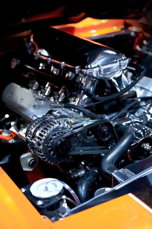 Muscle Car Under the Hood stock image. Image of explosion - 25956625