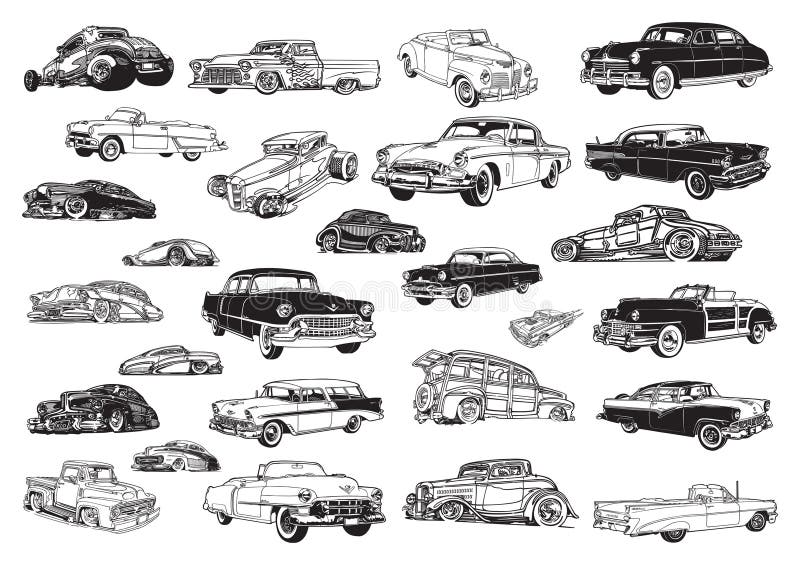 Muscle Cars Vector Bundle Vintage Car Vector Set Editorial Photo ...