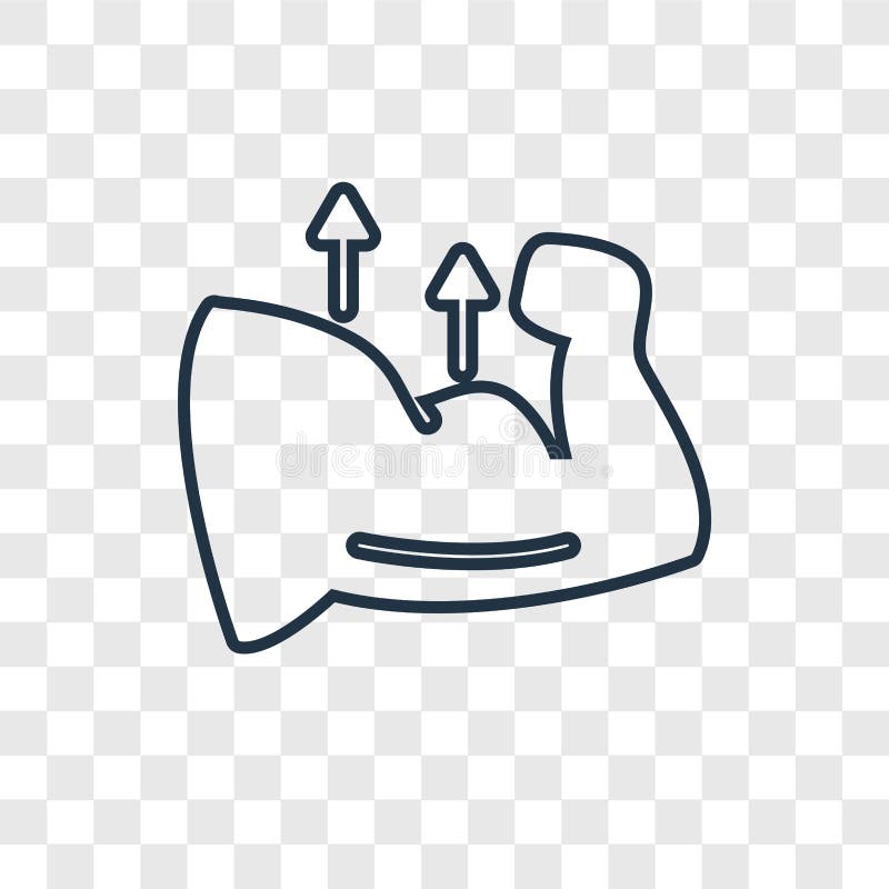 Muscle Concept Vector Linear Icon Isolated on Transparent Background ...