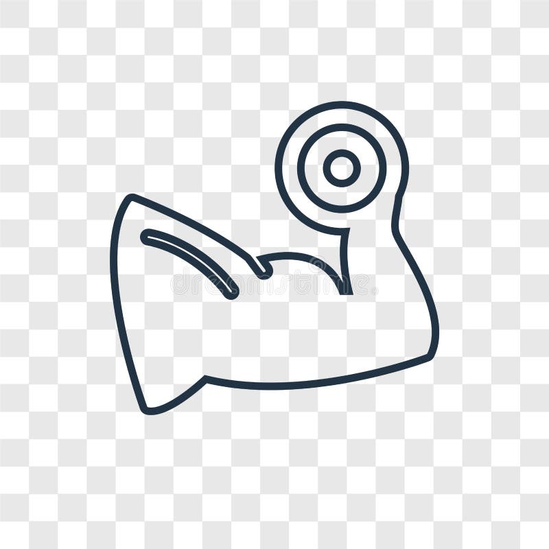 Muscle Concept Vector Linear Icon Isolated on Transparent Background ...