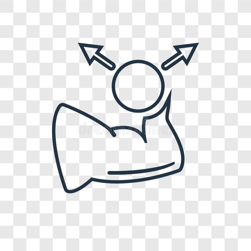 Muscle Concept Vector Linear Icon Isolated on Transparent Background ...