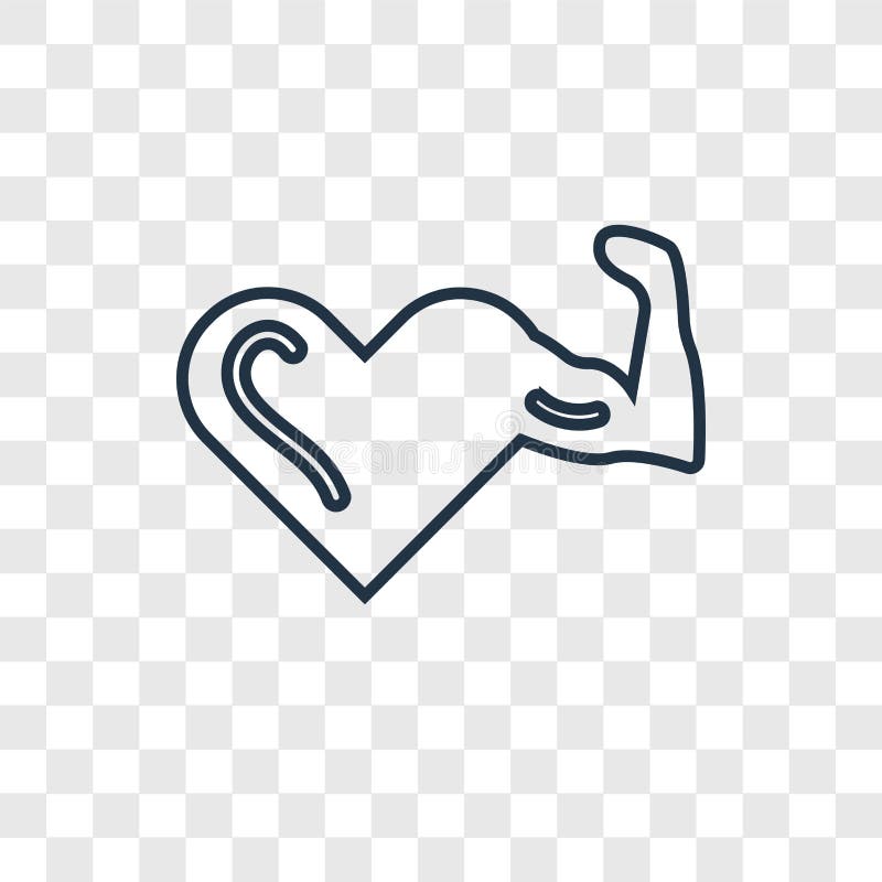 Muscle Concept Vector Linear Icon Isolated on Transparent Background ...