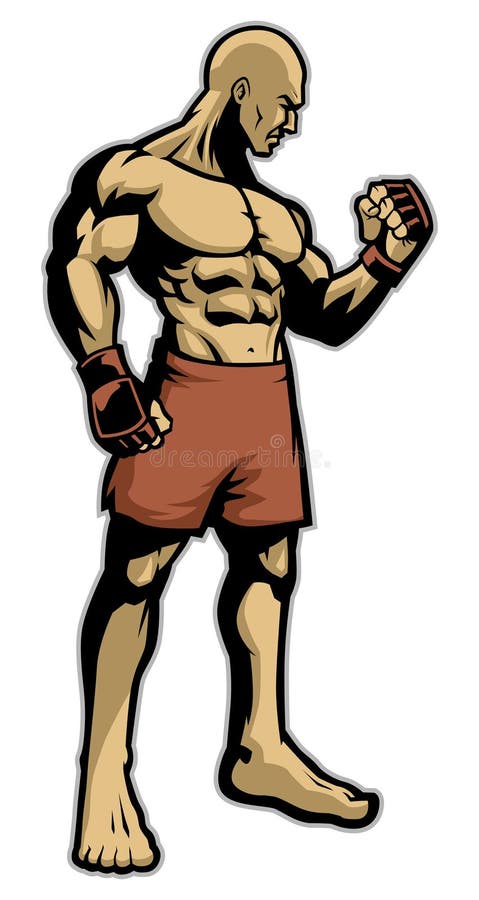 Muscle fighter standing stock vector. Illustration of arts - 36104841