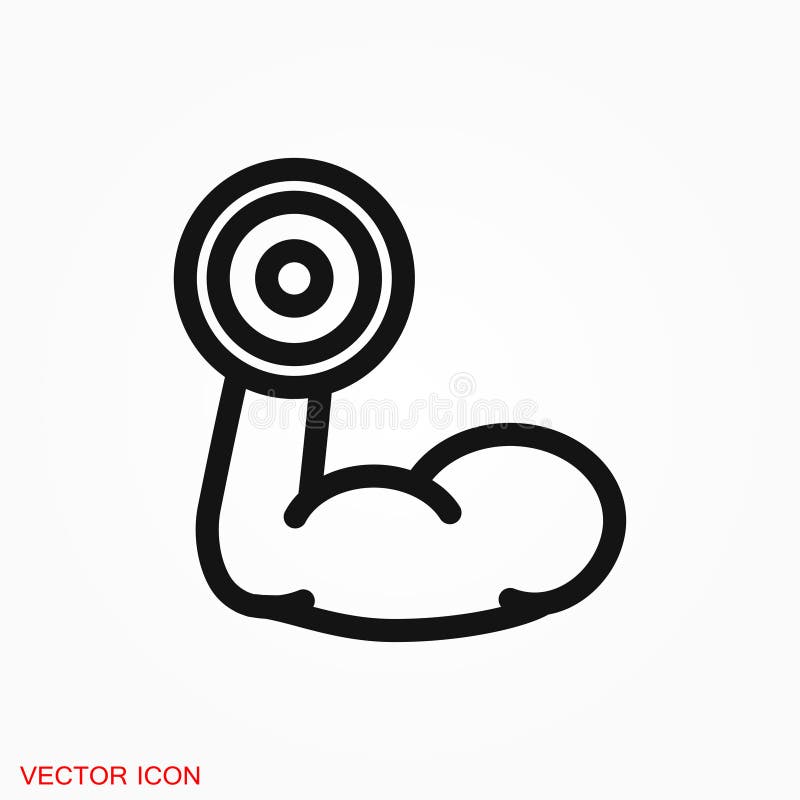 Muscle Icon Logo, Illustration, Sign Symbol for Design Stock ...