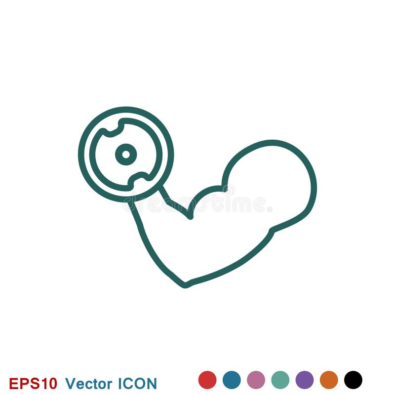 Muscle Icon Logo, Illustration, Sign Symbol for Design Stock ...