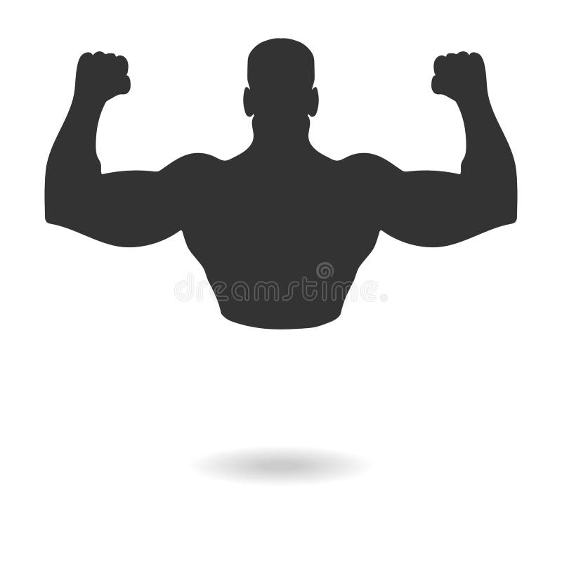 Muscle Man Black Abstract Icon Stock Illustration - Illustration of ...