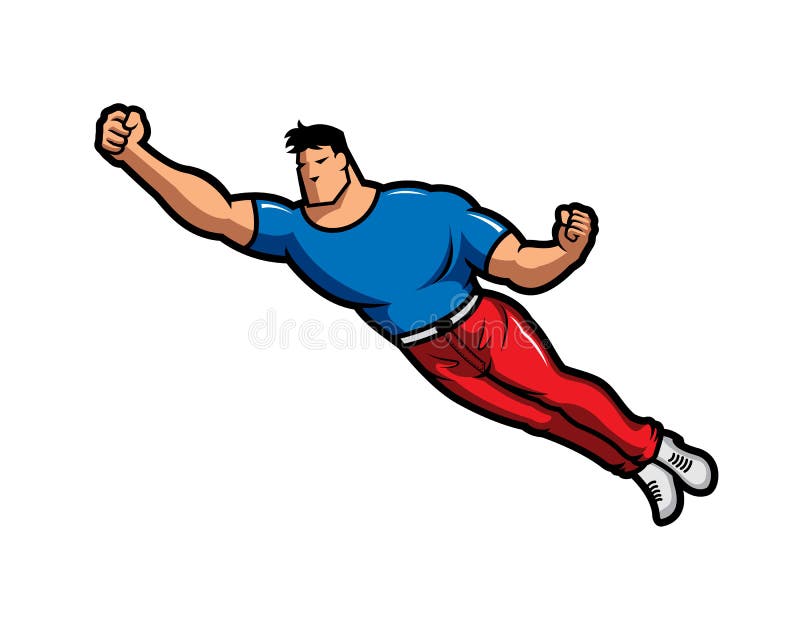 Muscle Man Flying Logo Style2 Stock Vector - Illustration of activity ...